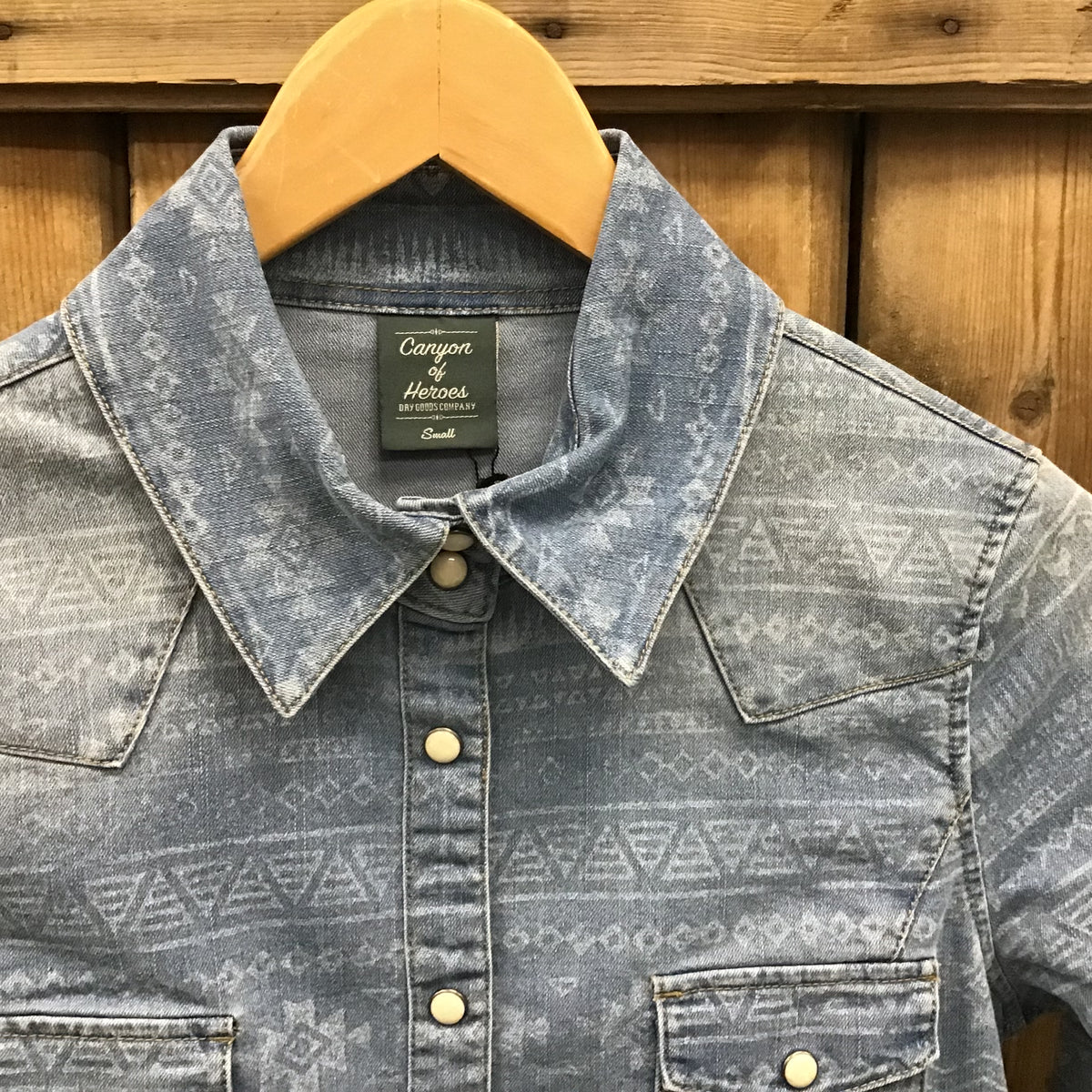 Canyon of Heroes Women’s Denim Rodeo Shirt – KickingCowgirlDesigns