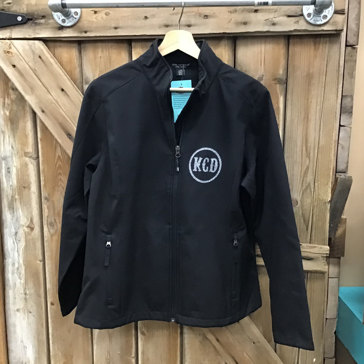 Women’s Black Barn Jacket- KCD Silver Sparkle – KickingCowgirlDesigns